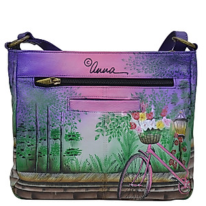 Anna by Anuschka Women's Zip-top Multi-compartment Organizer Medium Crossbody, Paris Sunrise, One Size US