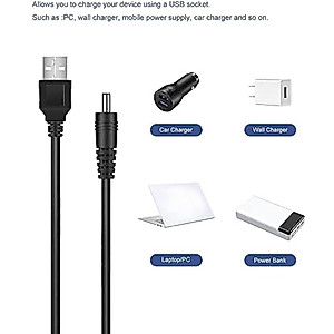 Musstad USB to DC Charging Cable PC Laptop Charger Power Cord for Wasp Barcode Technologies WWS500 WWS550i Freedom Series Cordless Bar Code Scanner