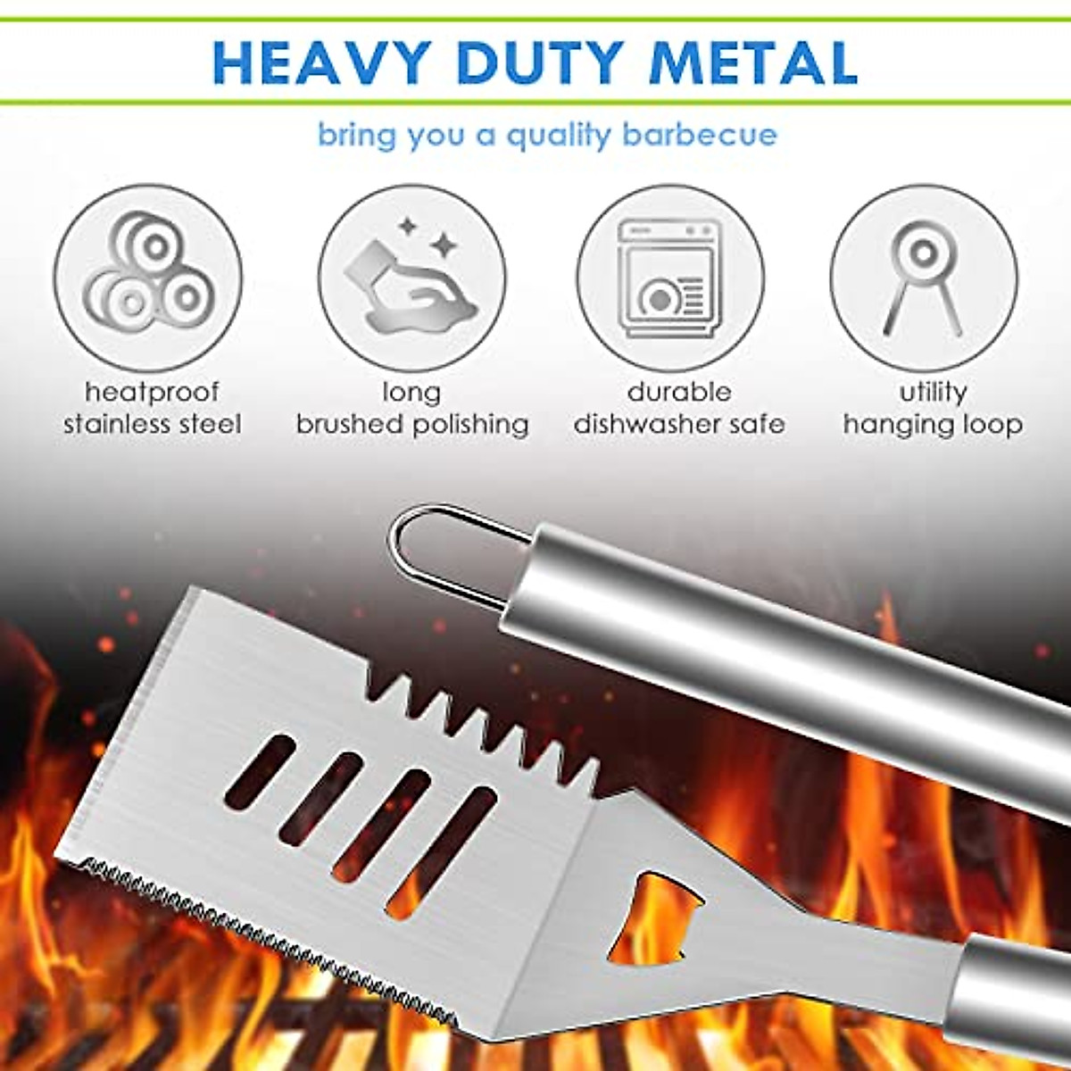 HaSteeL 32PCS BBQ Accessories Set, Stainless Steel Grilling Tools with Storage Bag, Complete Barbecue Utensil Kit for Backyard Outdoor Barbecue Camping, A Grilling Gift for Men & Women