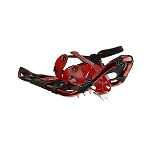 Crescent Moon Yellowstone 24.5 Aluminum Snowshoe (Red): Unisex, Ultralight Trail Snowshoe with Award Winning Single Loop Pull Binding, Aluminum Crampons and Heel Lifts