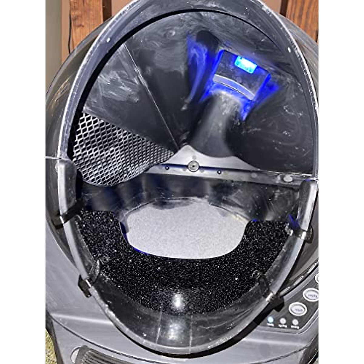 LR Things Half Guard in Obsidian Black Glitter Acrylic for Litter-Robot 3 Litter Box