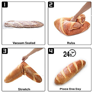 Levenkeness 3D Simulation Bread Shape Plush Pillow,Soft Butter Toast Bread Food Cushion Stuffed Toy for Home Decor 31.4"