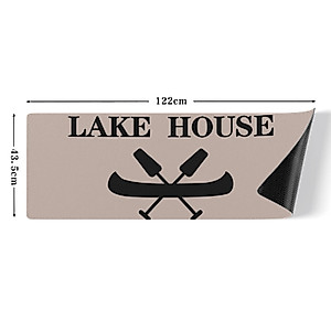 Lake House Personalized Kitchen Room Mat and Rug, Custom Floor Mat Anti-Slip Rugs for Kitchen, Floor Home, Office, Store, Laundry