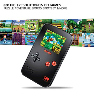 My Arcade Go Gamer Portable - Handheld Gaming System - 220 Retro Style Games - 16 Bit High Resolution - Battery Powered - Full Color Display - Volume Buttons - Headphone Jack - Black