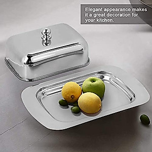 King International Stainless Steel Large Butter Dish, Butter Box with Lid, Butter Container,6.20 Inch Half Kg Butter Box, Fridge Storage Container for White Butter