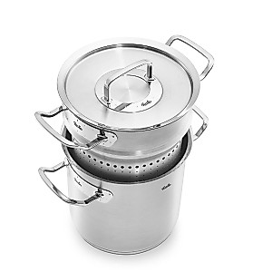 Fissler Original-Profi Collection Stainless Steel 6.3 Quart Multipot with Steamer Insert and Metal Lid
