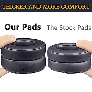 SoloWIT Replacement Ear Pads Cushions for Beats Studio 2 & Studio 3 Wired & Wireless Headphones, Earpads with Soft Protein Leather, Noise Isolation Memory Foam, Added Thickness - Titanium