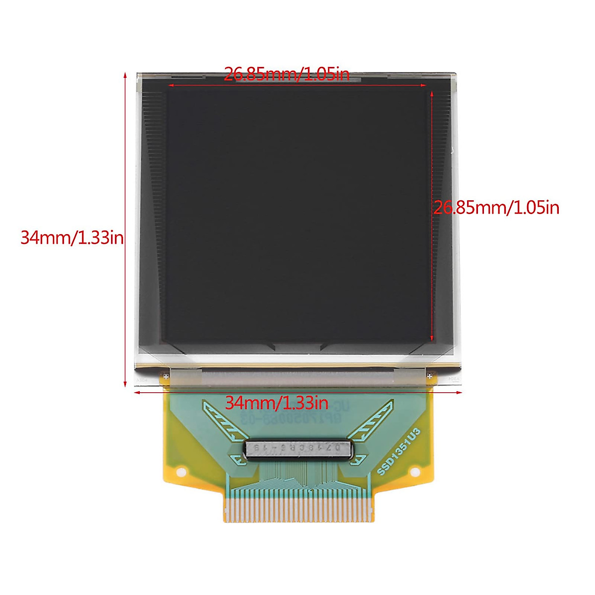 Tyenaza 1.5inch OLED Display Module, OLED Color Display Graphic Module SSD1351 Serial Peripheral Interface for MP3, Function Cellphone