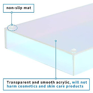 Floatant Acrylic Vanity Drawer Organizer Colorful Makeup Tray Organizer Holder for Any Cosmetics,Small Things Storage Makeup Tray Solution for Vanity Countertop Bathroom Drawers,Desk Drawers,Bedroom