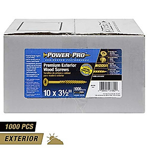 Power Pro Premium Exterior Wood Screws (#10 x 3-1/2") - 1000pc