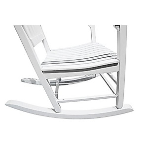 XINYUN Rocking Chair Wooden Frame Chair Indoor and Outdoor Fade Resistant Rocker with 350lbs Weight Capacity All Weather Porch Rocker for Garden Lawn Balcony Backyard and Patio Porch 1 White