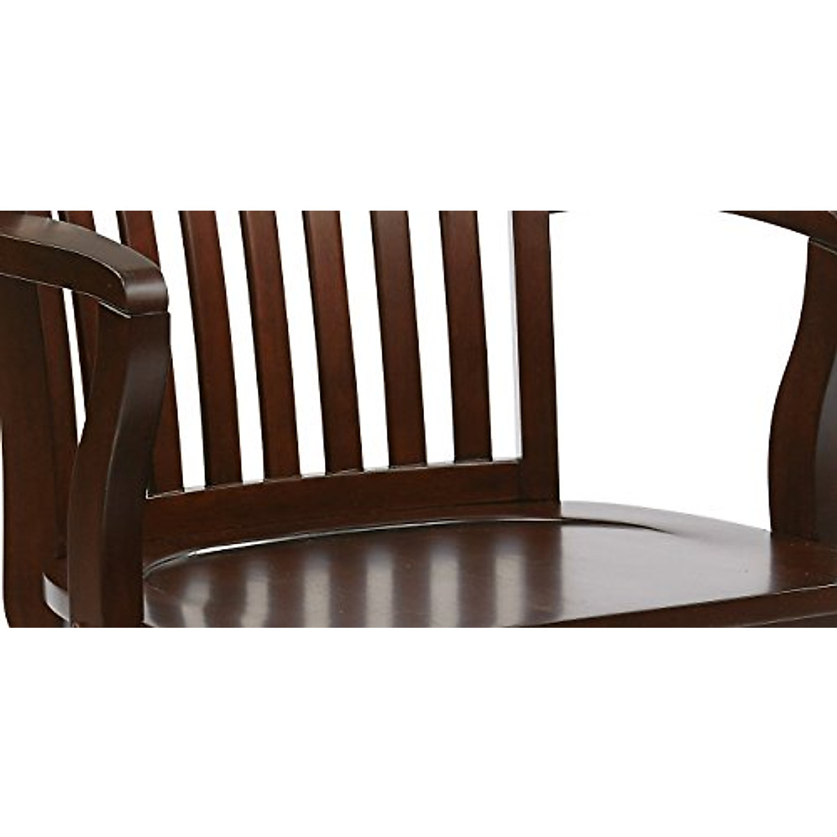 OSP Home Furnishings Deluxe Wood Banker's Desk Chair with Adjustable Height, Locking Tilt, and Heavy Duty Base, Espresso