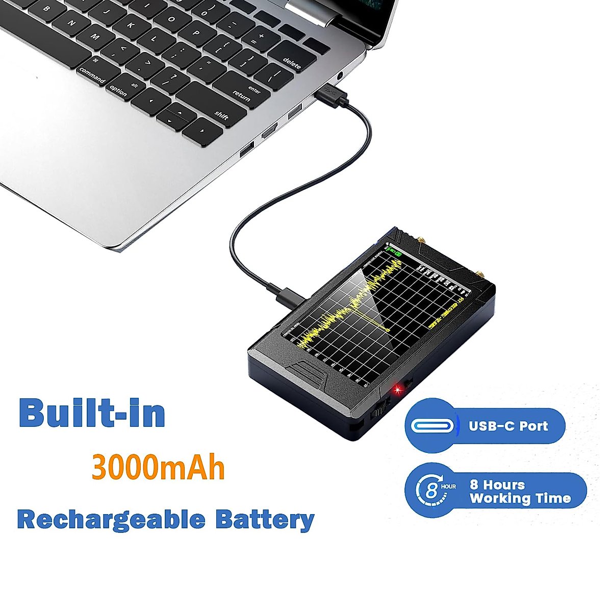 Upgraded TinySA Ultra Spectrum Analyzer, GOOZEEZOO 4inch 100kHz-5.3GHz Frequency Analyzer 2-in-1 100kHz to 800MHz MF/HF/VHF UHF Input 3000mAh Battery & 32GB SD Card V0.4.5.1