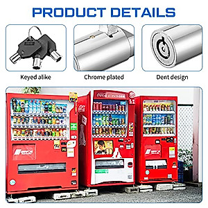 4 Pcs Vending Machine Lock with Tubular Keyway Fits Most T Handle Locks (Keyed Alike) High Security Vending Machine Lock with Keys for Candy Snack Soda Pepsi Machine