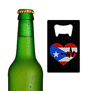 Puerto Rico Heartbeat Credit Card Bottle Opener Stainless Steel Flat Beer Wine Bottle Opener for Party Wedding Favor
