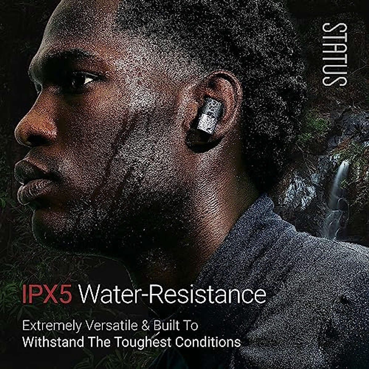 Status Between 3ANC Onyx True Active Noise Cancelling Wireless Earbuds - Black iPhone & Android ANC in Ear Buds, Charging Case, Built-in 6 Microphones, 8H Playtime, Bluetooth 5.2, IPX5 Waterproof