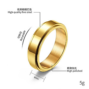 SSZYU Just Breathe Inspirational Jewelry Simple Ring Stainless Steel Band Ring for Teen Inspirational Spinner Ring High Polish Encouragement Graduation Ring for Women Men,Silver Size 8