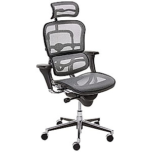 Ergohuman Eurotech ME7ERG GEN2 High Back Mesh Office Chair with Tilt Tension Control, Tilt Lock, Back Angle, Back Height, Synchro Tilt, Seat Height, Seat Depth, and Arm Height Adjustments, Grey