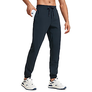 CRZ YOGA Mens 4-Way Stretch Golf Joggers with Pockets 30" - Track Gym Athletic Workout Hiking Pants True Navy Medium