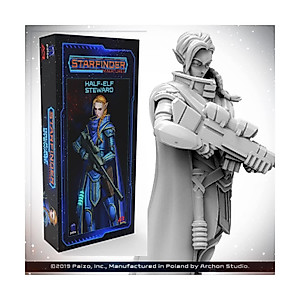 Starfinder Unpainted Miniatures: Half-Elf Steward- 32mm Unpainted Plastic Miniatures by Archan Studio - for Kids and Adults Ages 14+