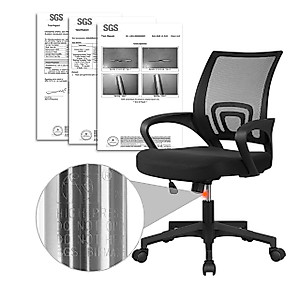 Yaheetech Office Chair Ergonomic Desk Chair Mid-Back Big Cheap Computer Chair Mesh Swivel Chair with Lumbar Support