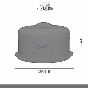 Kitchen Craft Living Nostalgia Airtight Cake Storage Tin/Cake Dome, 28.5 x 18 cm, English Sage Green