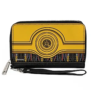 Buckle-Down Women's PU Zip Around Wallet Rectangle-Star Wars C3-PO, 7.5"x4.5"