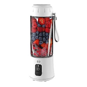 iCucina Portable Blender Fruit Mixer Rechargeable with USB Blender for Smoothie Protein Shakes Fruit Juice Office Sports Home Travel (White)
