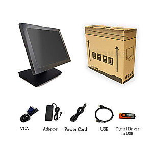 ANGEL POS 1006017 17-Inch POS TFT LCD TouchScreen Monitor, Black