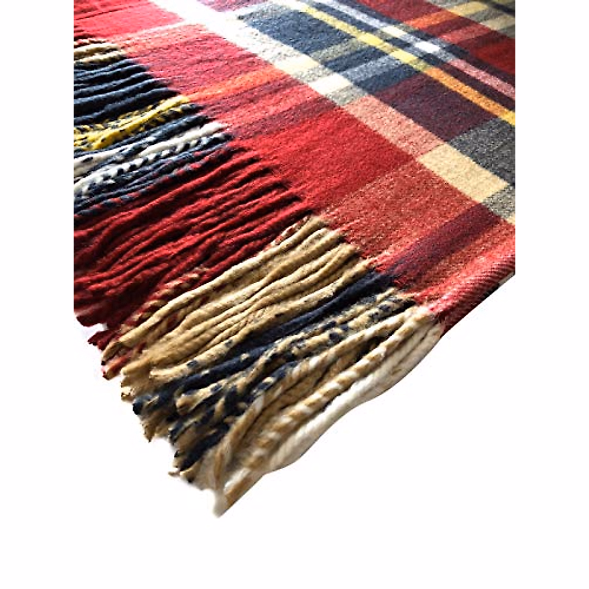 NY GOLDEN FASHION Women Oversized Scottish Clan Tartan Plaid Cashmere Feel Shawl Wrap Winter Scarf (Burgundy Multi Plaid)