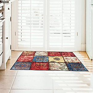 Indoor Door Mat, 2x3 Washable Non-Slip Area Rug for Entryway, Kitchen, Front Door, Kids Room, Durable and Absorbent Entry Rug, Low Pile Throw Rug for Home Entrance, Hardwood Floors
