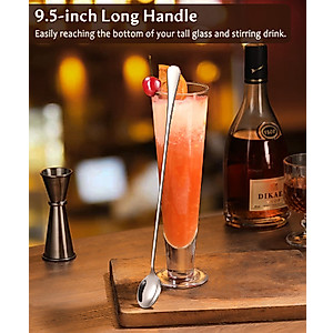 Lovingly Yours 9.5-Inch Long Handle Spoon, Ice Tea Spoons, Ice Cream Spoon, Long Coffee Spoons, Stainless Steel Stirring Spoons, Set of 4