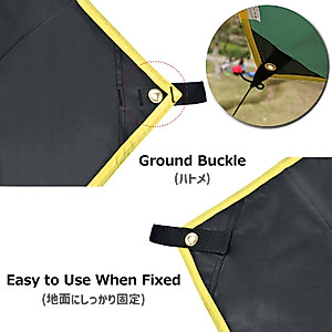 Azarxis Ground Cloth for Tent Tarp Footprint Camping Backpacking Floor Saver Groundsheet Waterproof Sand Free Picnic Hiking with Stakes Rope Carry Bag (Green, S - 4.92x7.22ft)