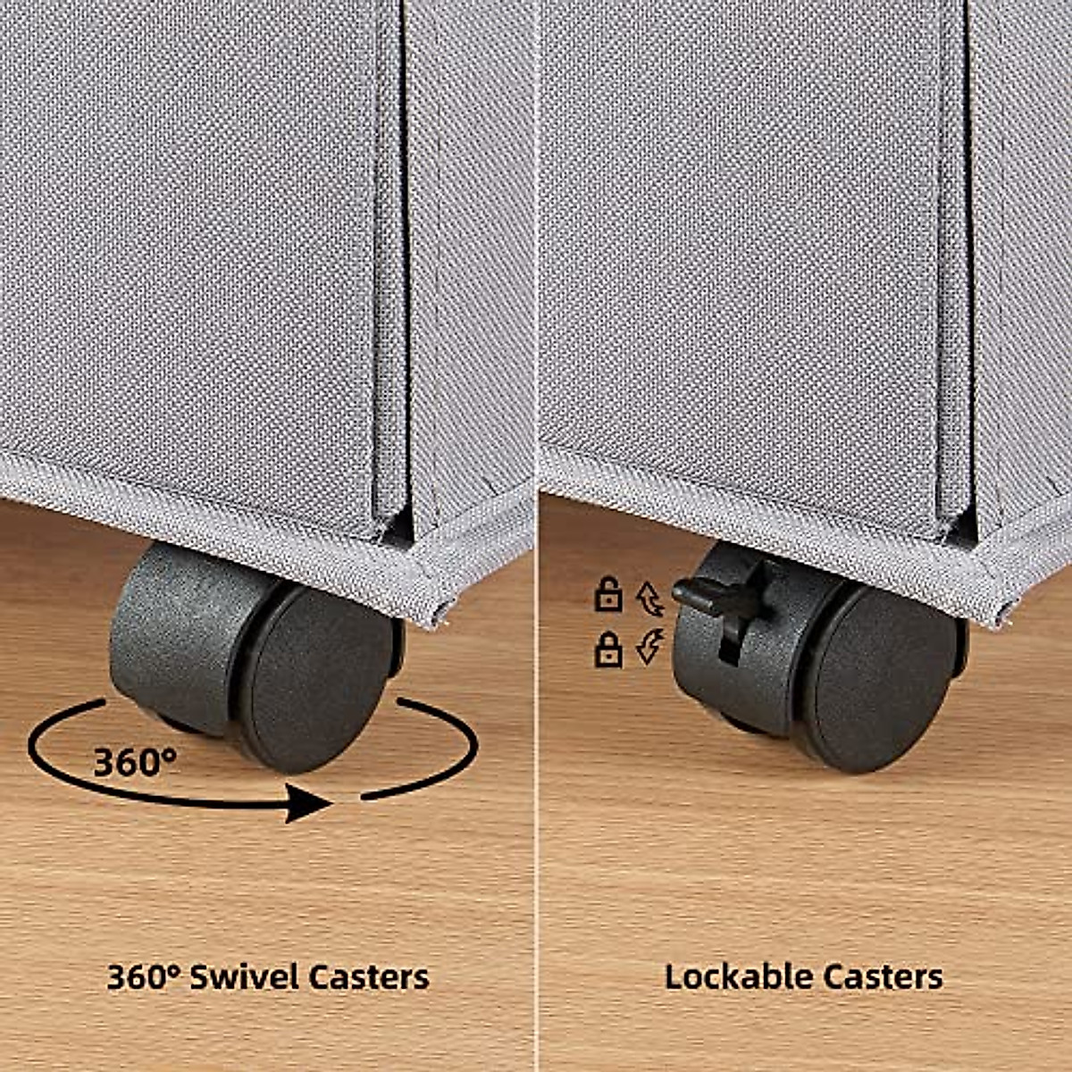 YOHOM Rolling Drawer Organizer Portable Closets Stackable Wardrobe Storage Folding Clothes Drawer Organizers for Living Room, Office, Bedroom, Bathrooms & College Dorms (Thick + Solid + Small, Gray)