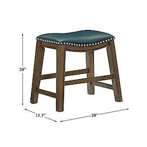 Homelegance Ordway Saddle Seat Dining Height Stool, 19"SH, Green