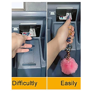 Keychain Debit Card Grabber ATM Card Grabber Plastic Clip for Long Nails Contactless Card Reader Clothing Accessories (Yellow)
