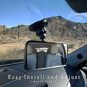 "Backseat Look-See" by Safe View Company, Toddler Baby Car Mirror, See All Passengers in the Backseat, Rear View Mirror Accessories (Rectangle Shape)