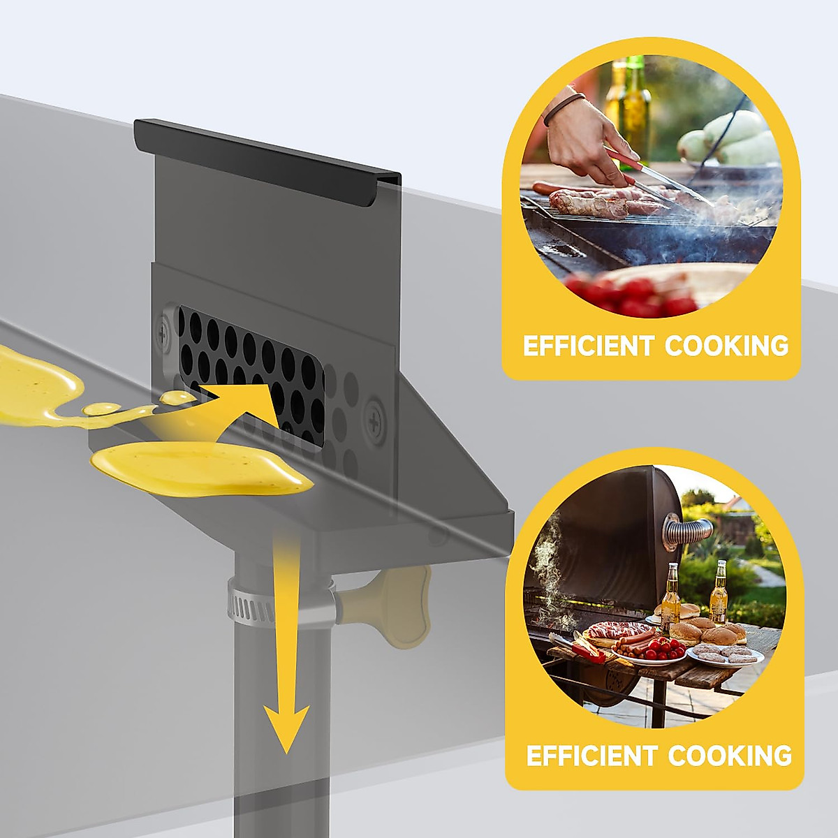 Blackstone Grease Catcher Upgrade: Rear Grease Drainage Funnel with Integrated Grease Gate, Innovative Accessories,Flexible Large Capacity,and Liner-Free Design"