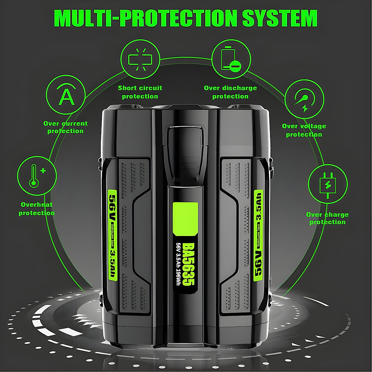 POWITEC 56V 3500mAh Replacement Battery for EGO Power+ BA1400 BA2800 BA1400T 3.5Ah Lithium Ion Battery Compatible with EGO Power+ Cordless Tool Battery Pack