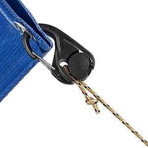 Nite Ize CamJam Cord Tightener - Tie Down Cam Mechanism with Carabiner Clip - Plastic Carabiner & Stainless Steel Lock - Utility Rope & Cord Tightener - Camping Accessory - Black