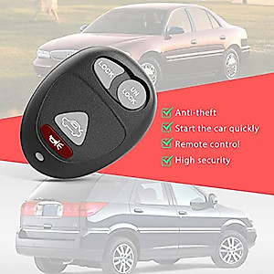 Keyless Entry Remotes Car Key Fob Compatible with Buick Century/Pontiac Aztek 2001 2002 2003 2004 2005 FCCID: L2C0007T 10335582-88, Self-Programming (Pack of 2)