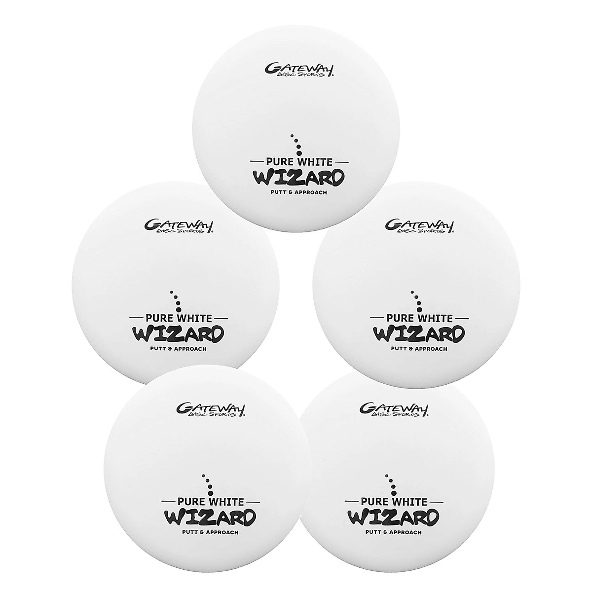 Gateway Wizard Disc Golf Putter Approach Disc - 5 Pack (Pure White)
