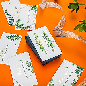 180 Pieces Thank You for Your Order Card Support Small Business Customer Thank You Cards Gold Foil and Green Appreciation Note Cards for Online or Stores, Handmade Goods and More