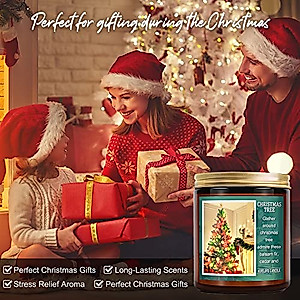 Christmas Tree Candles Soy Candle Gifts for Women Men Balsam Fir Cedar Holly and Evergreen Holiday Scented Candles for Home 50 Hour Burn Time 7oz Clear Jar Candle