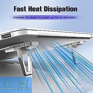 PONICOR Zinc Alloy Computer Keyboard Stand for Desk, Foldable Keyboard Riser with 2 Angle Adjustable, Self-Adhesive Invisible Laptop Stand for Desk, Mini Portable Keyboard Lift (2pcs Silver)