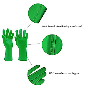Aniler Chromakey Gloves Green Chroma Key Mask Hood Invisible Effects Background Chroma Keying Green Gloves Mask for Green Screen Photography Photo Video (10" Green Gloves)