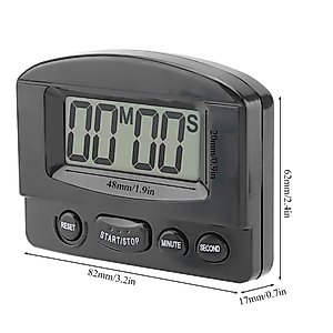 Kitchen Timer, Automatic Reset Digital Timer End Reminder Cooking Timer with Bracket and LCD Display for Kitchen, Restaurant, Home(Timer XL-331 black)