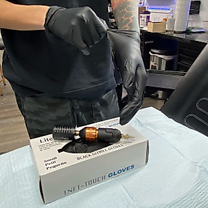 Infi-Touch Lite & Tough Black Nitrile Glove, 3.5-Mil, Lite Duty, Powder Free (Small, 100 Gloves)