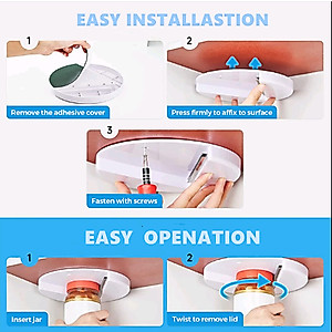 Under Cabinet Jar Opener,Opens Any Size Jar - Effortless Jar Opener,Great for Seniors & Weak ands or Arthritic Hands