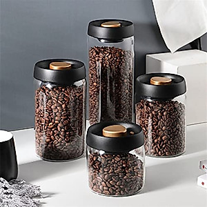 SPERKY Coffee Containers Food Coffee Beans Storage Bottles Jars with Cover Plastic Vacuum Sealed Tank Storage Press and Exhaust Storage